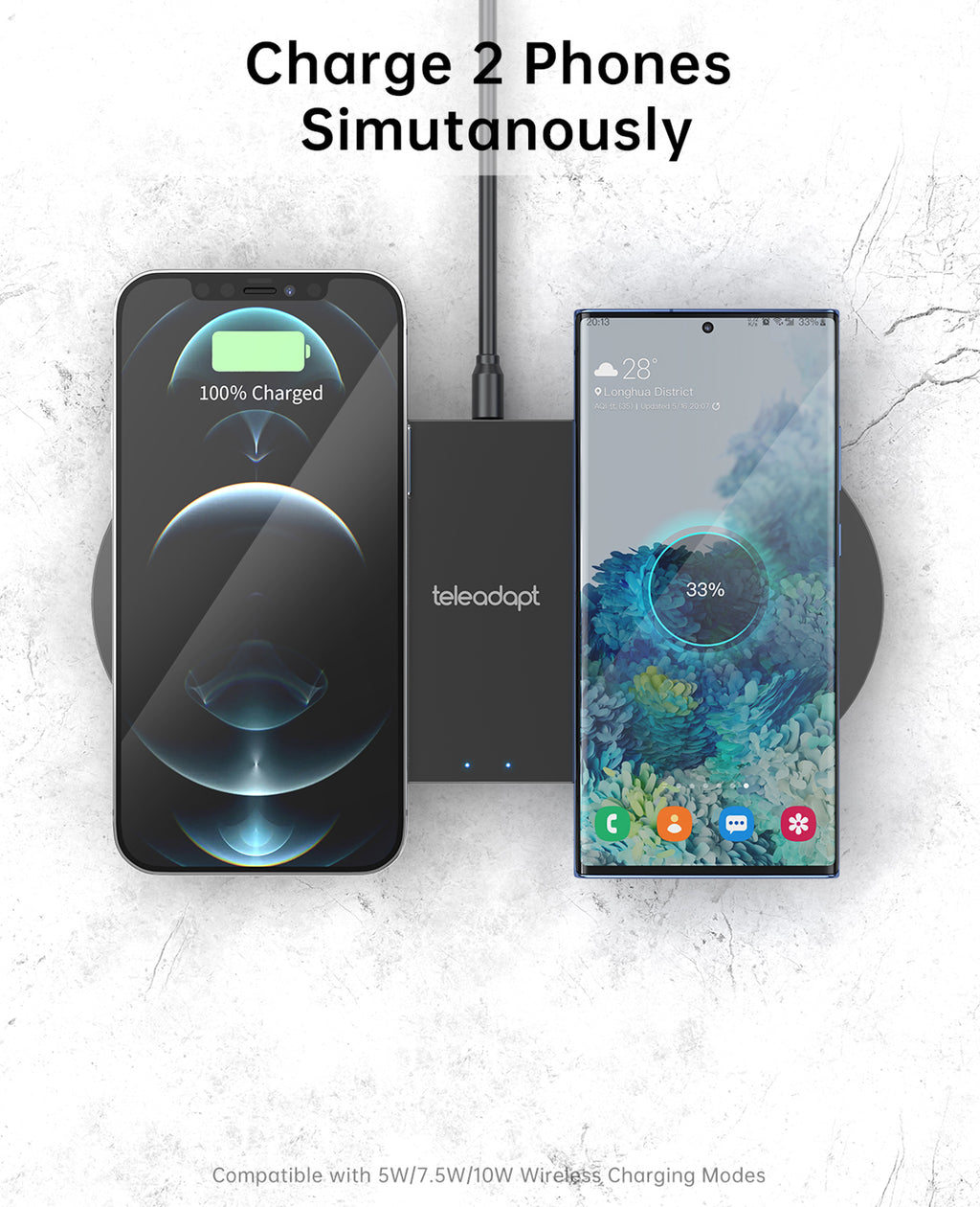 Dual 10 Watt Wireless Charger – teleadapt